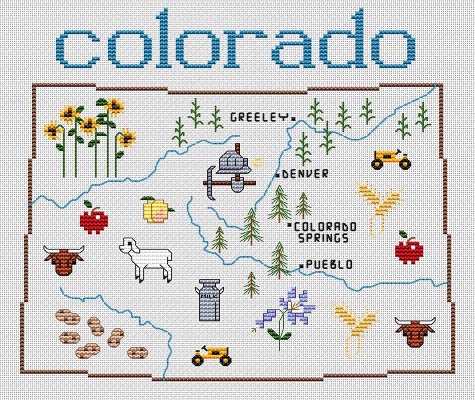 "Colorado Map" by Sue Hillis Designs
